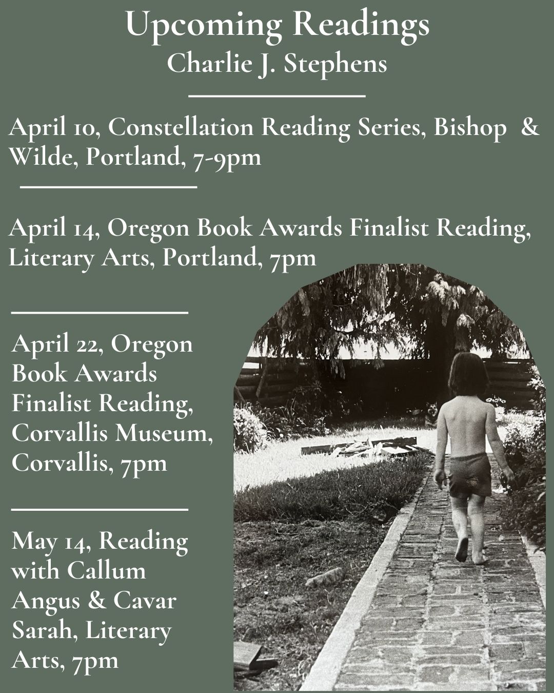 Readings/Events – Charlie J. Stephens